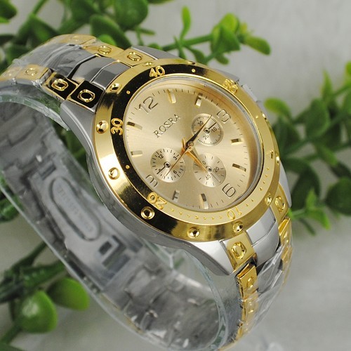 ROSRA Mens Wrist Watch Gold Stainless Steel Quartz at Best Prices ...