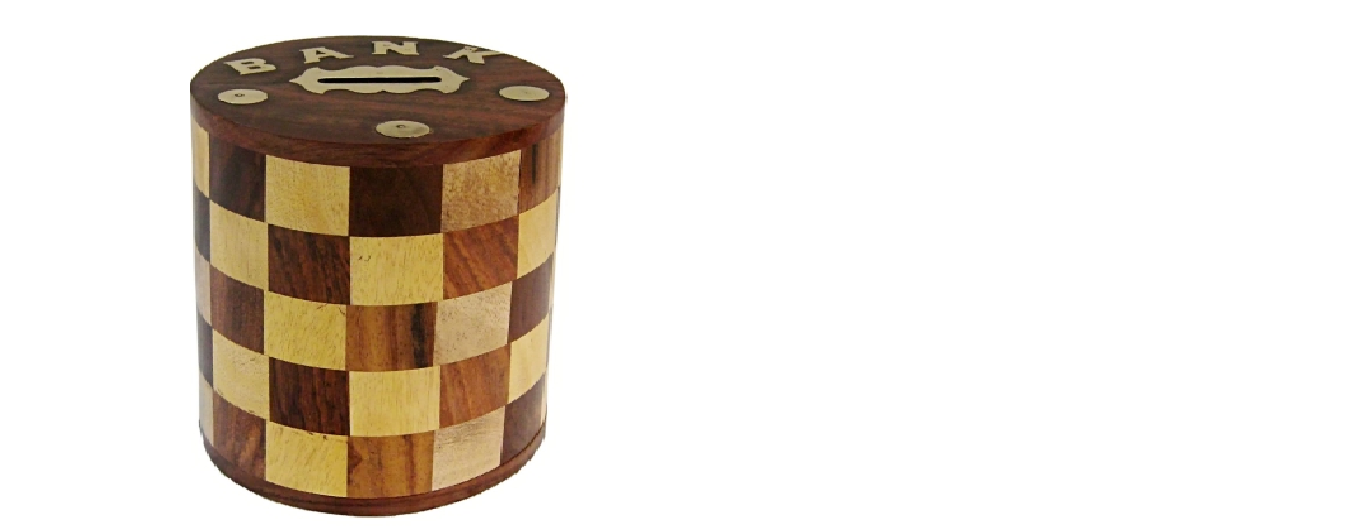 Buy Money Bank Piggy Bank Wooden Handicraft Antique Style Round Chase ...
