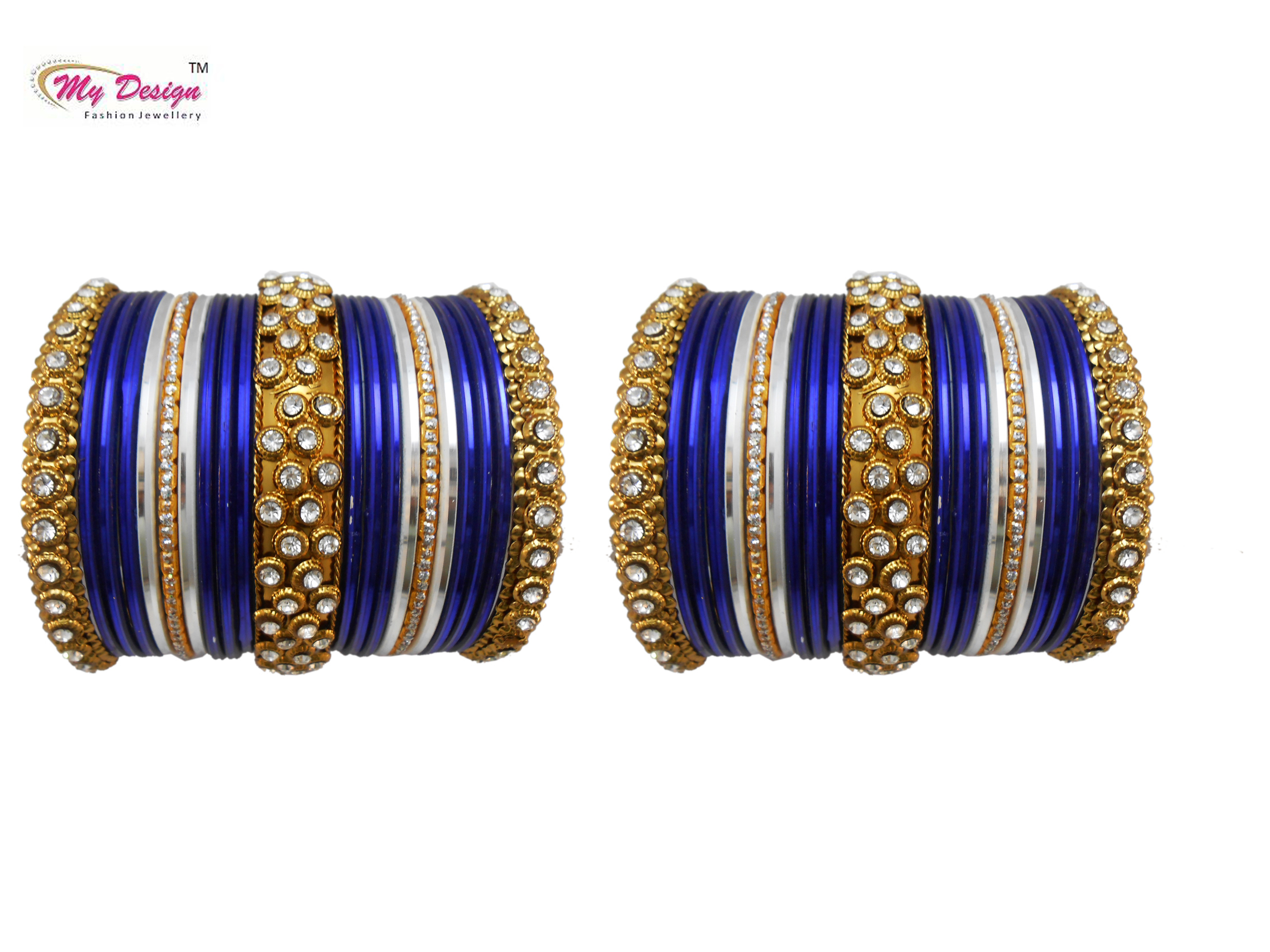 Buy Bridal Chura Blue Wedding Bangles Chuda By My Design Online @ ₹719 ...