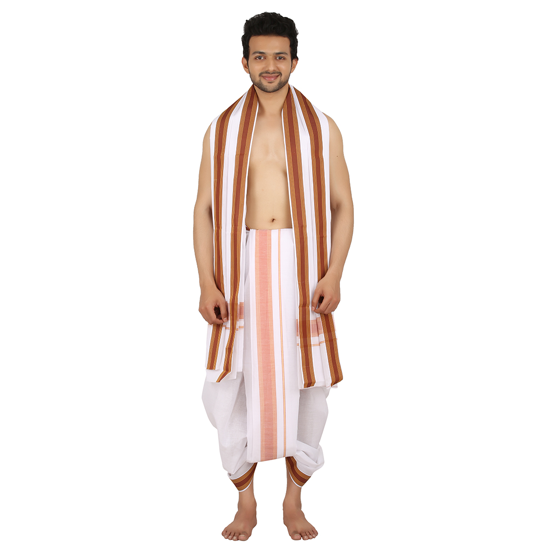 Buy 9X5 PANJAKAJAM PLAIN DHOTI SET ( 4.00 METER DHOTI + 2.40 METER ...