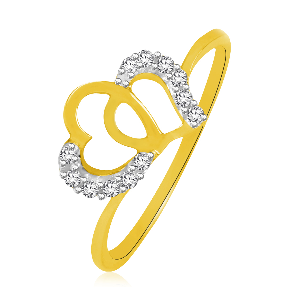 Buy Sparkles 0.08 Ct. Beautiful 09Kt Gold & Diamonds Heart Shaped Ring (Design 1) Online ...