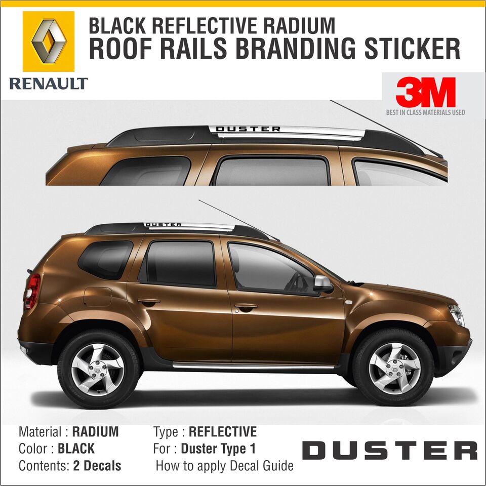 Buy Renault Duster Roof Rail Decals REFLECTIVE Type Online @ ₹285 from ...
