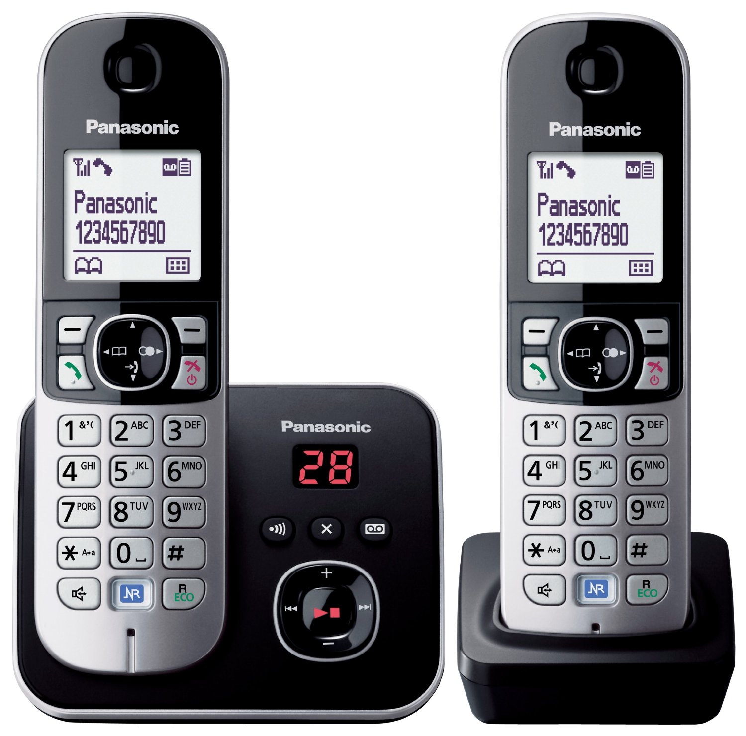 Buy Panasonic KX-TG6822EB Twin DECT Cordless Telephone Set with Answer ...