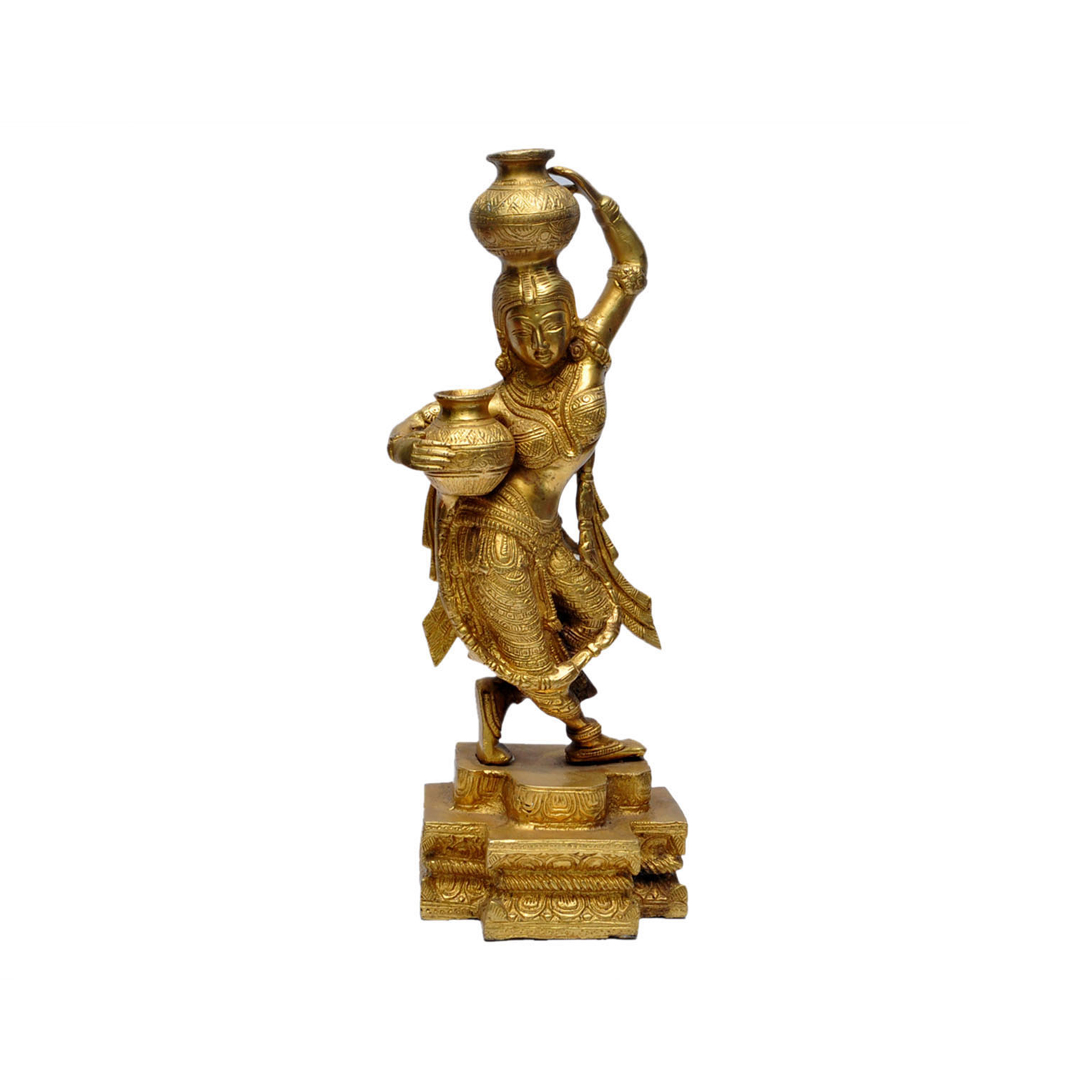Buy 15 5Kg Antique Indian Religious God Radha Apsara Girl With Matka ...