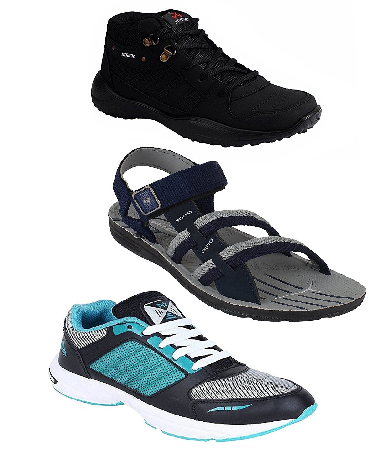 Buy Chevit Men's Multicolor Running Shoes (Pack Of 3) Online @ ₹1497 ...