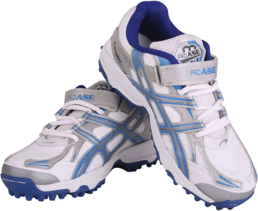 Buy PROASE White Blue Stud Cricket Shoes Online @ ₹2499 from ShopClues