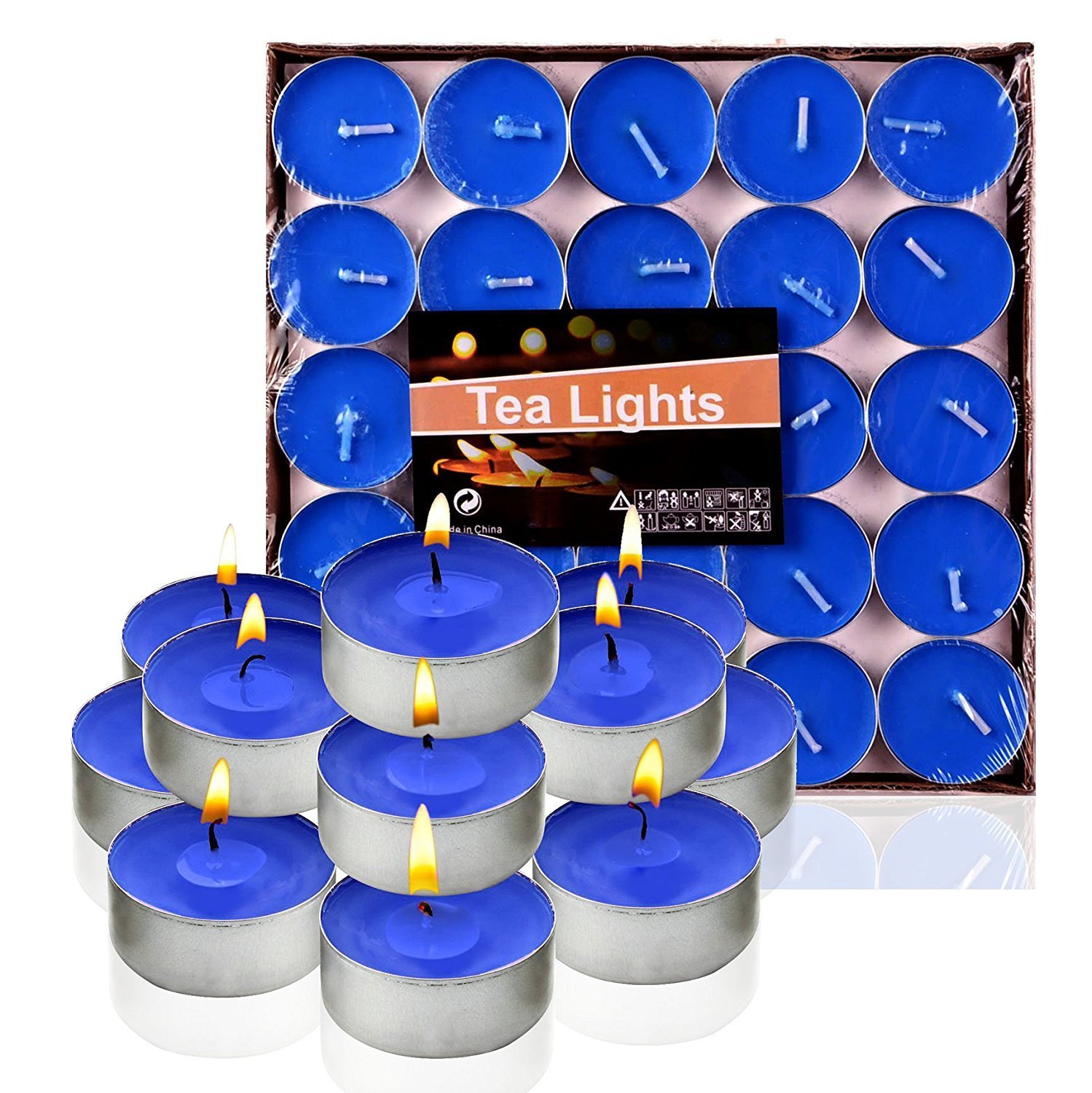 Buy 6th Dimensions Scented Tea Light Set Of 50 Pieces Blue Tea Light ...