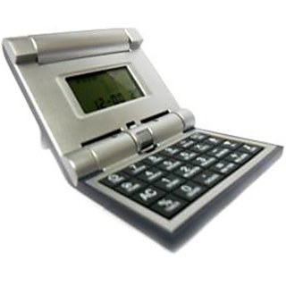 World Time 3 Fold Calendar Travel Calculator Alarm Clock