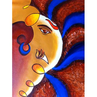 Buy Canvas Wall Art Painting Ganpati Bappa Side Face View Online @ ₹659 ...
