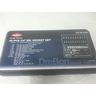 Buy DREBON 46 PCS 1/4 DR.SOCKET SET TOOL KIT Online @ ₹1649 from ShopClues