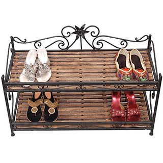 Buy Batra Wooden Iron Shoe Rack With 2 Selves Online @ ₹2999 from ShopClues