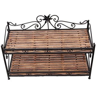 Buy Batra Wooden Iron Shoe Rack With 2 Selves Online @ ₹2999 from ShopClues