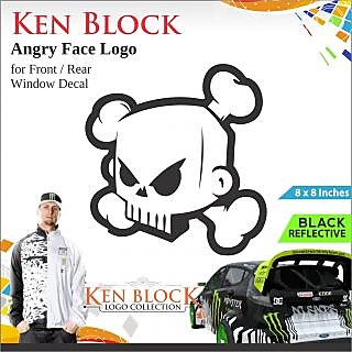 Buy Ken Block Angry Face Reflective Black Decal Set of 2 Online @ ₹300 ...