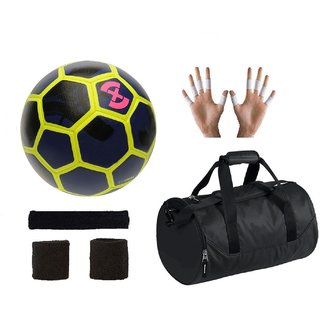 Buy Shoppers Strike X Blue/Yellow Football (Size-5) with Gym Duffle Bag ...