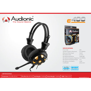 Buy Audionic E 400 Over Ear Headphones with Microphone Online @ ₹999 ...