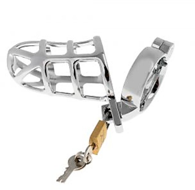 Magideal Alloy Male Chastity Device Pennis Locking Cocking Cage 4cm #1