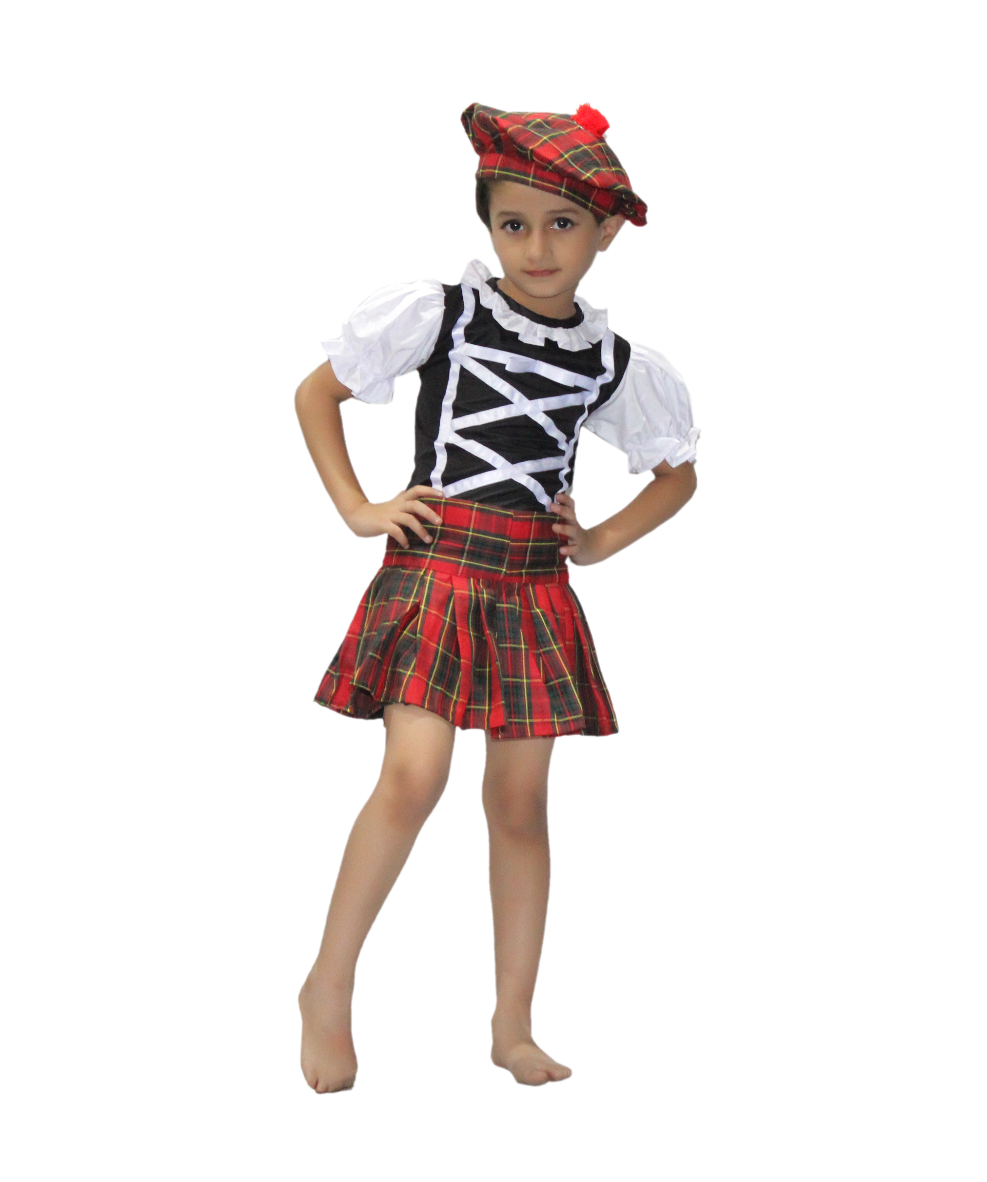 Buy Kaku Fancy Dresses Traditional Wear Scottish Girl Costume/Tartan ...