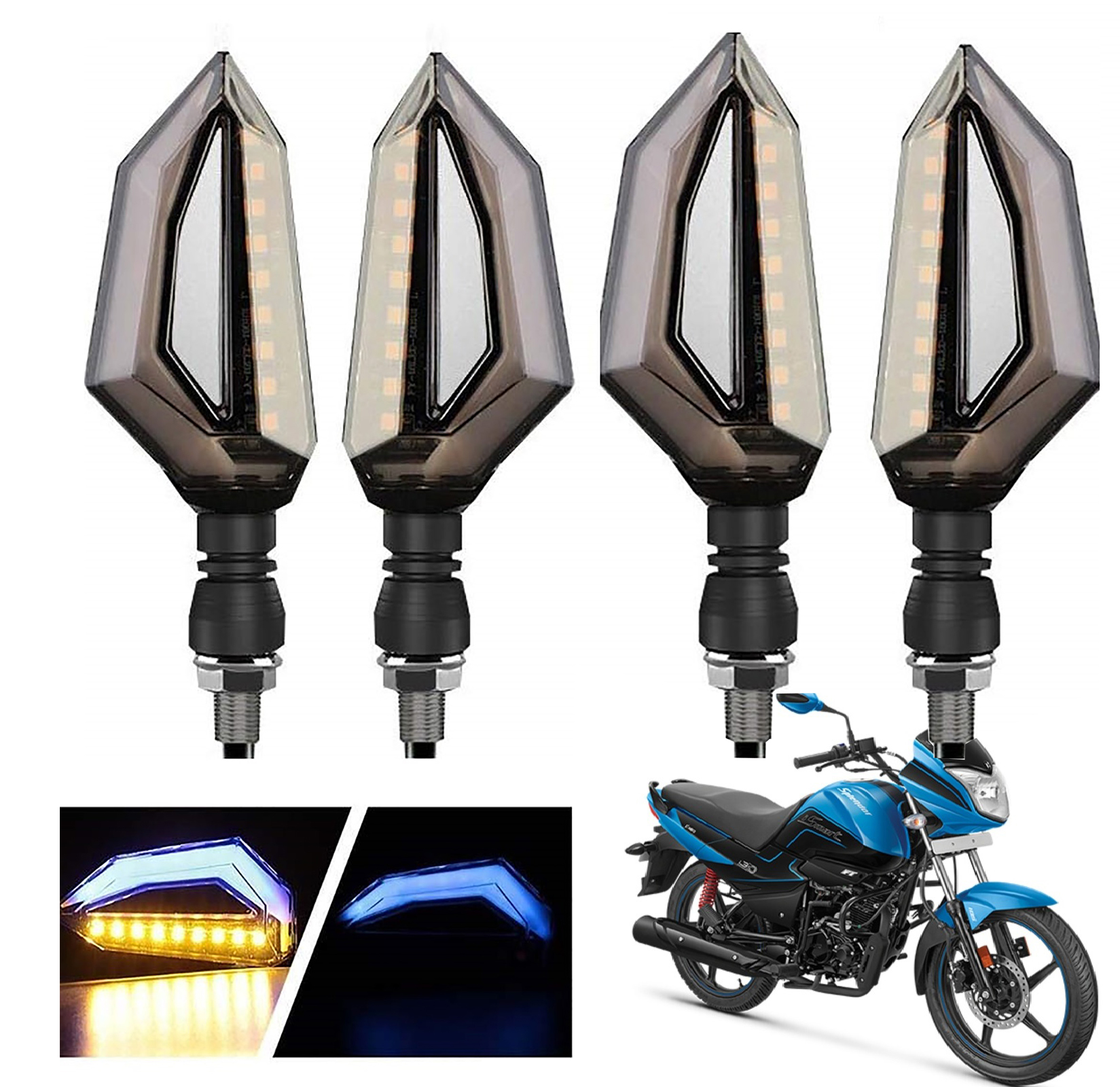Buy Generox Dual Color DRL Indicator for Hero Splendor iSmart- Set of 4 ...