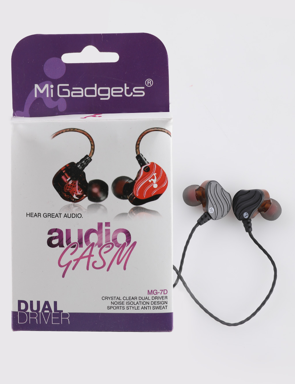 Buy Alpha MG-7D Dual Driver Wired Earphones with Mic - High Definition ...