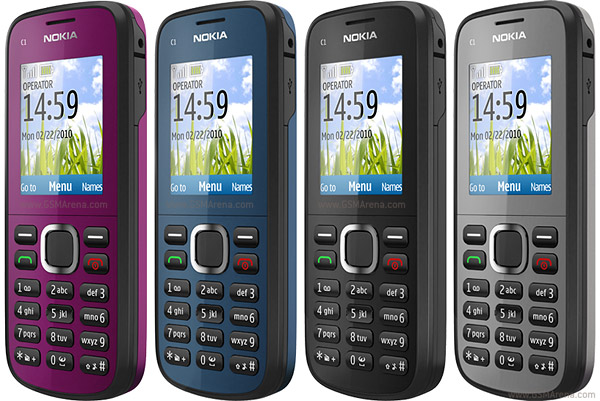 Buy NOKIA C1-02 VINTAGE KEYPAD MOBILE PHONE (BLACK) Online @ ₹1199 from ...