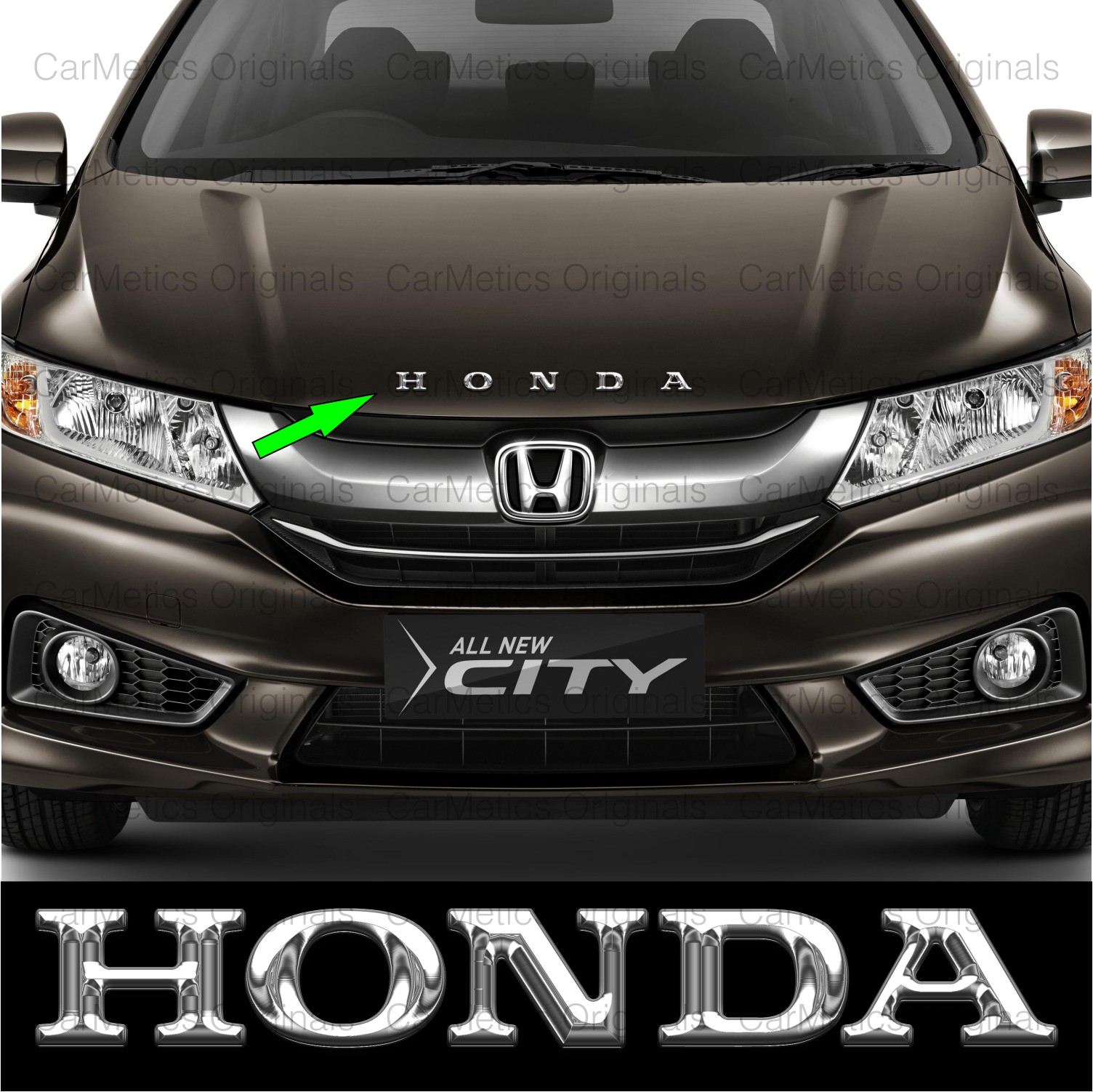 Buy CarMetics HONDA 3d letters (3d logo name alphabets chrome ...