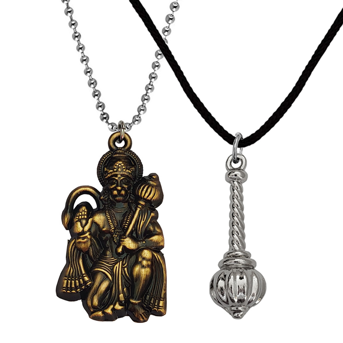 Buy M Men Style Lord Hanuman idol Monkey God Of Devotion Gada Bronze ...
