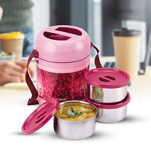 Buy Trueware Office 3 Lunch Box 3 Stainless Steel Containers Tiffin ...