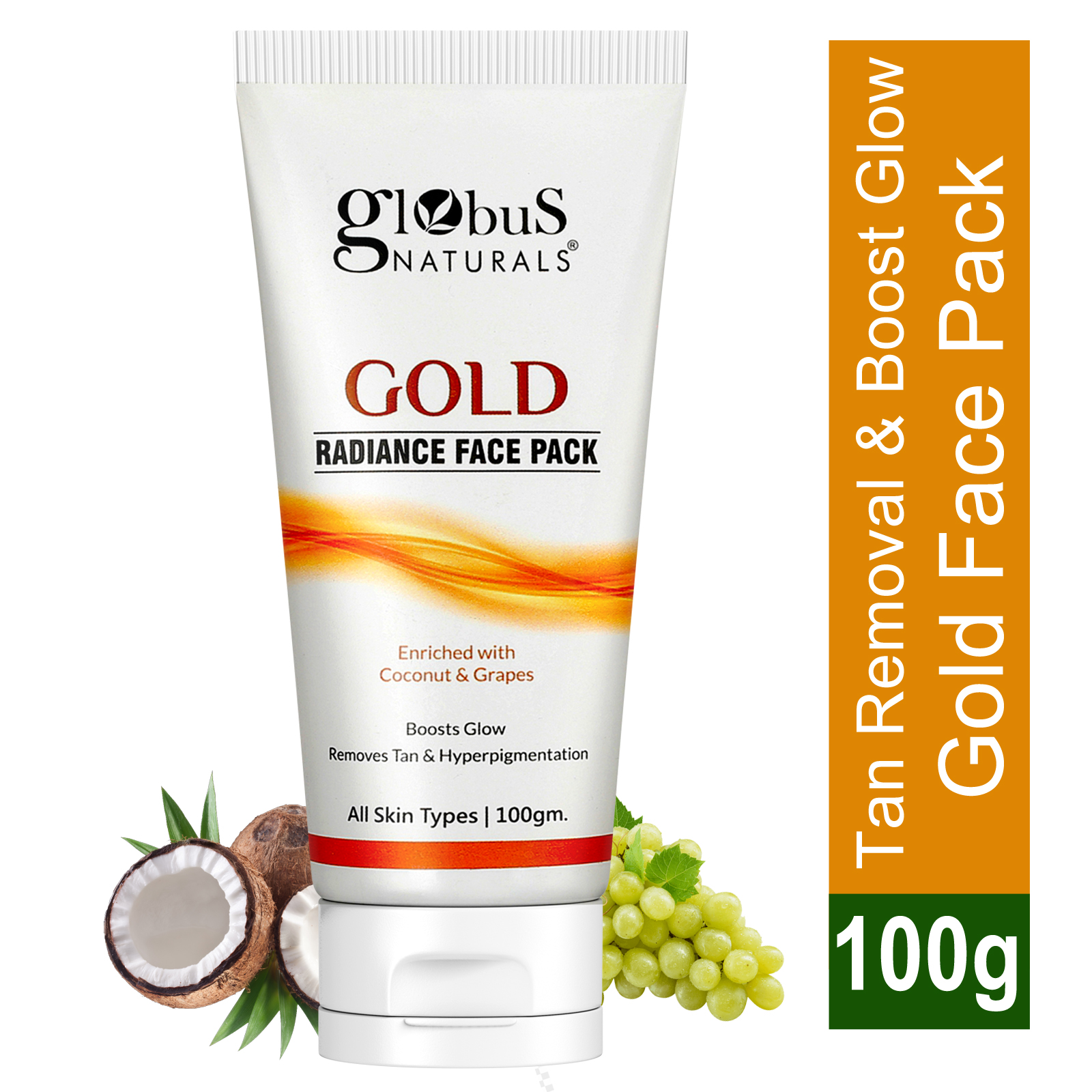 Buy Globus Naturals Gold Radiance Anti Ageing Brightening Face Pack ...