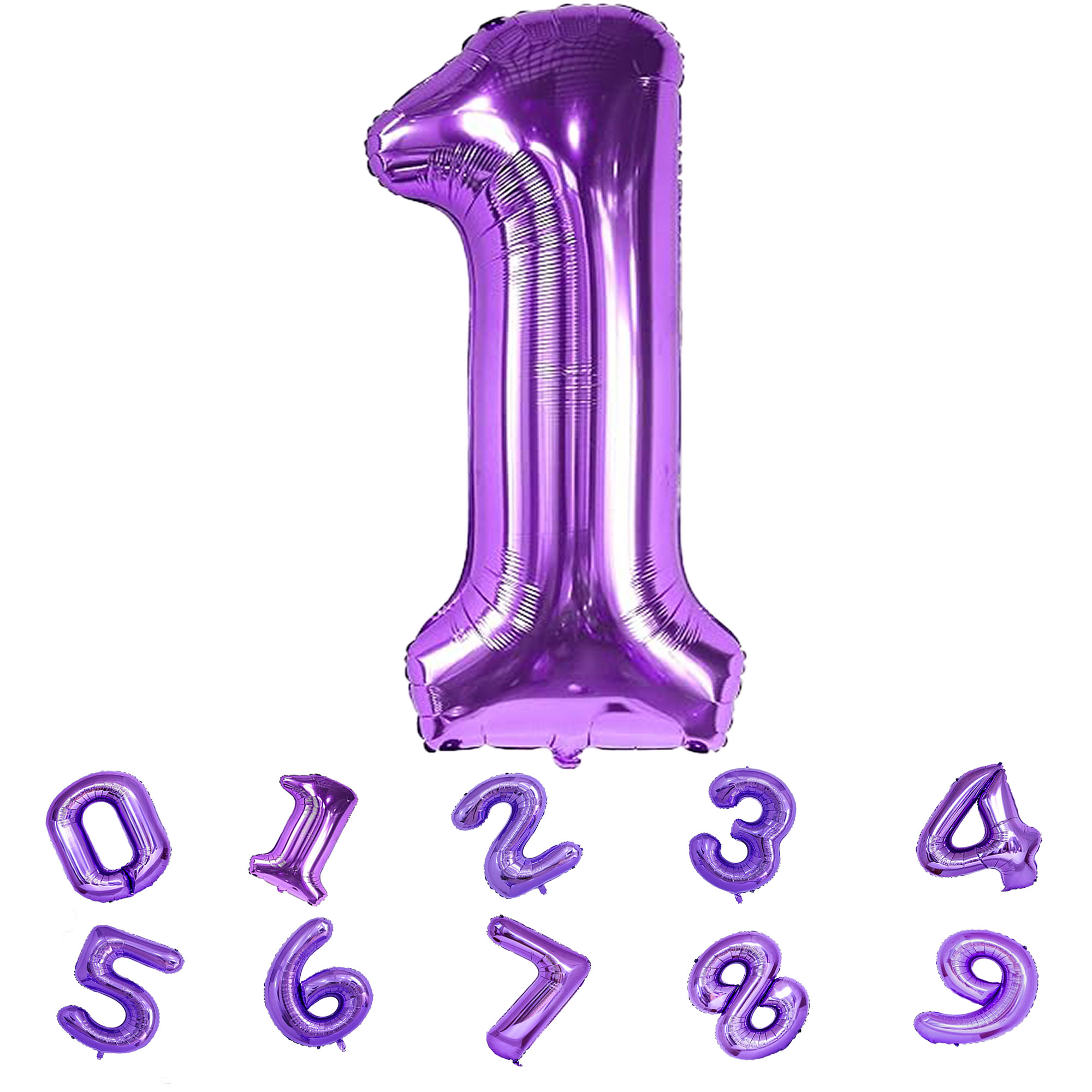 Buy Purple Foil Number Balloons 1 32 Inch Helium Supported Birthday ...