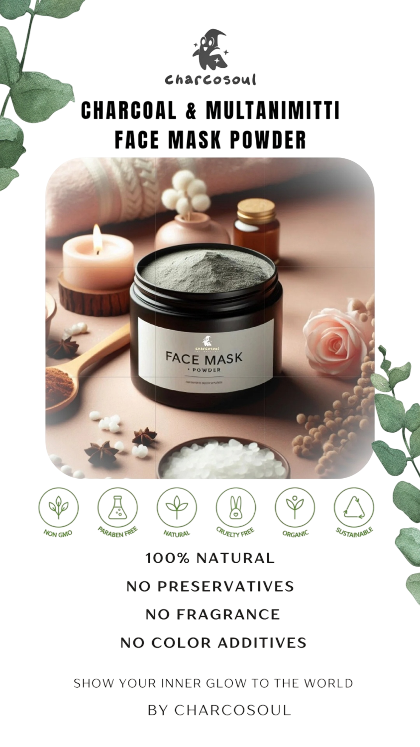 Buy DIY Charcoal Multanimitti Face Mask Powder - A Natural Skincare ...