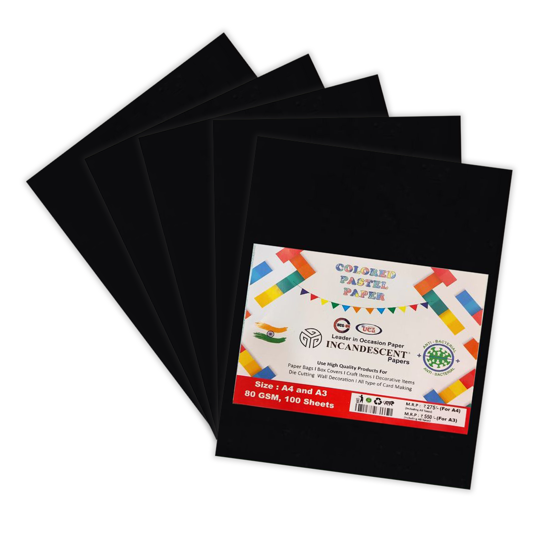 Buy A3 Colored Pastel Incandescent Paper 80 GSM 100 Sheets Extra Large ...