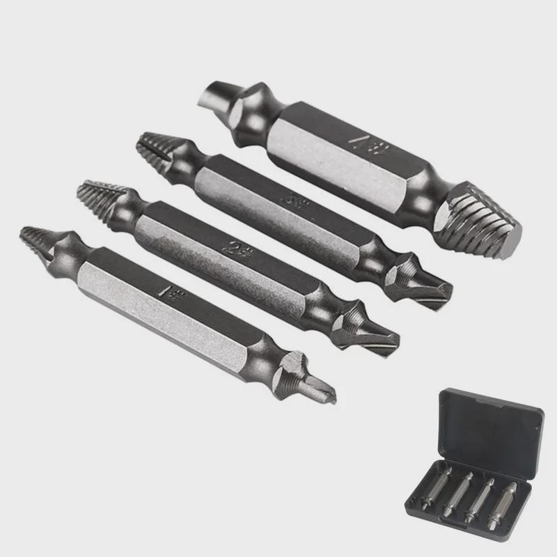 Buy 4-Piece Double-Ended Screw Extractor Set - Broken Bolt Remover ...