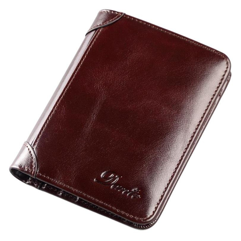 Buy Men's Vintage Genuine Leather RFID Blocking Slim Bifold Wallet ...