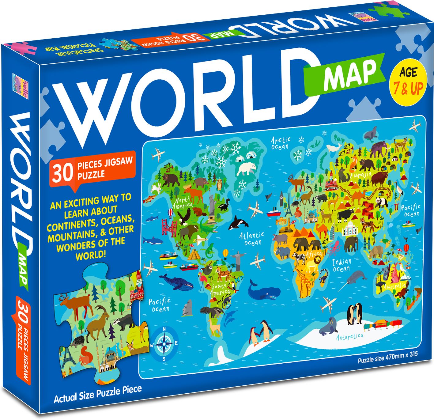 Buy World Map Jigsaw Puzzle for Kids Educational Puzzle Game Featuring ...