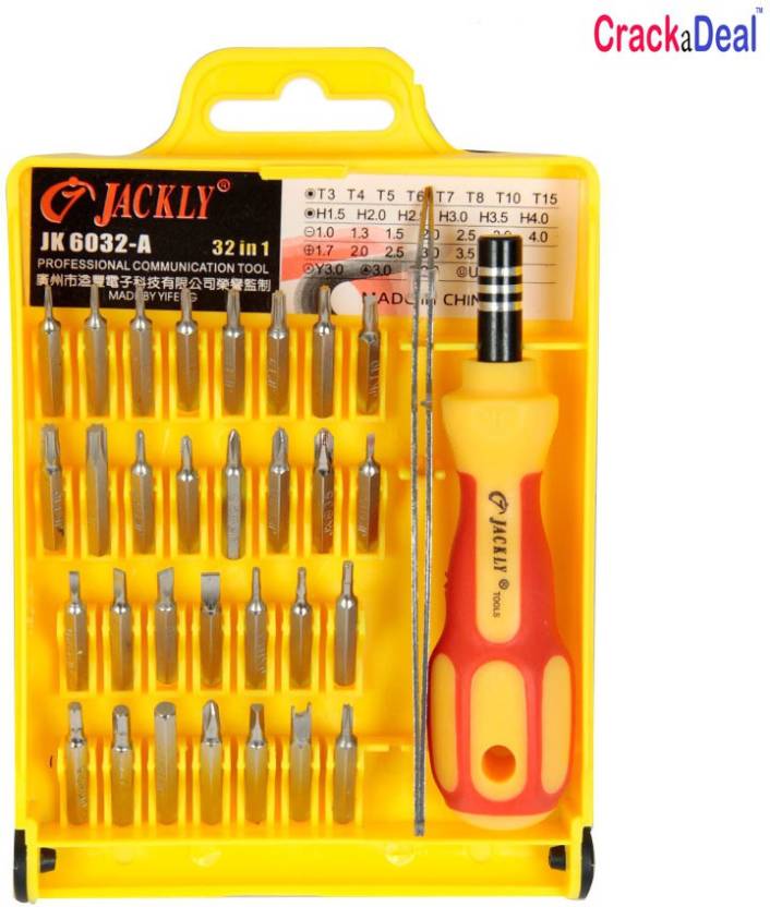 NEW ORIGINAL JACKLY 6032-A SCREWDRIVER TOOL KIT(NEW STYLE)