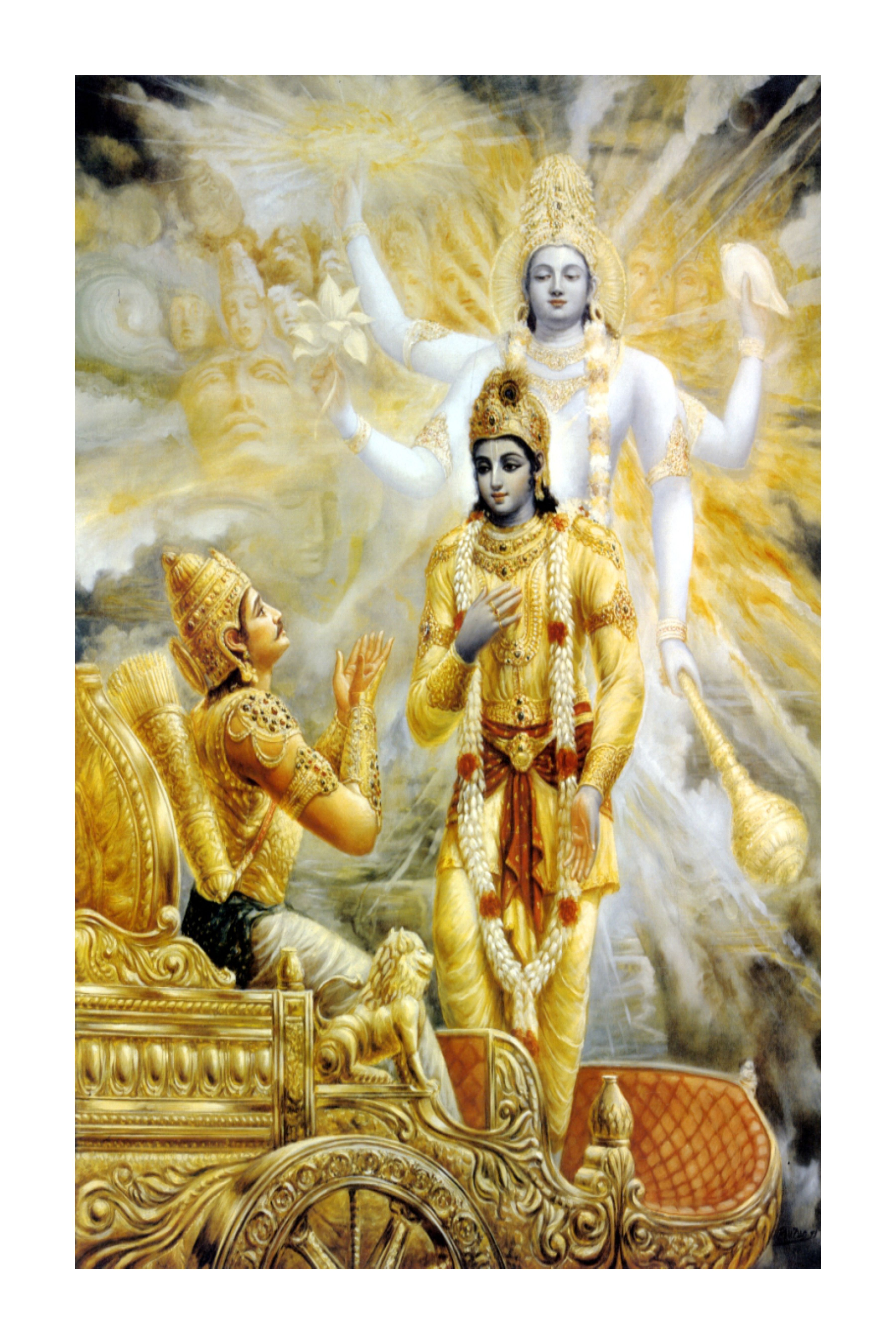Buy Lord Shri Krishna with Arjun Mahabharat sticker for Room Online ...