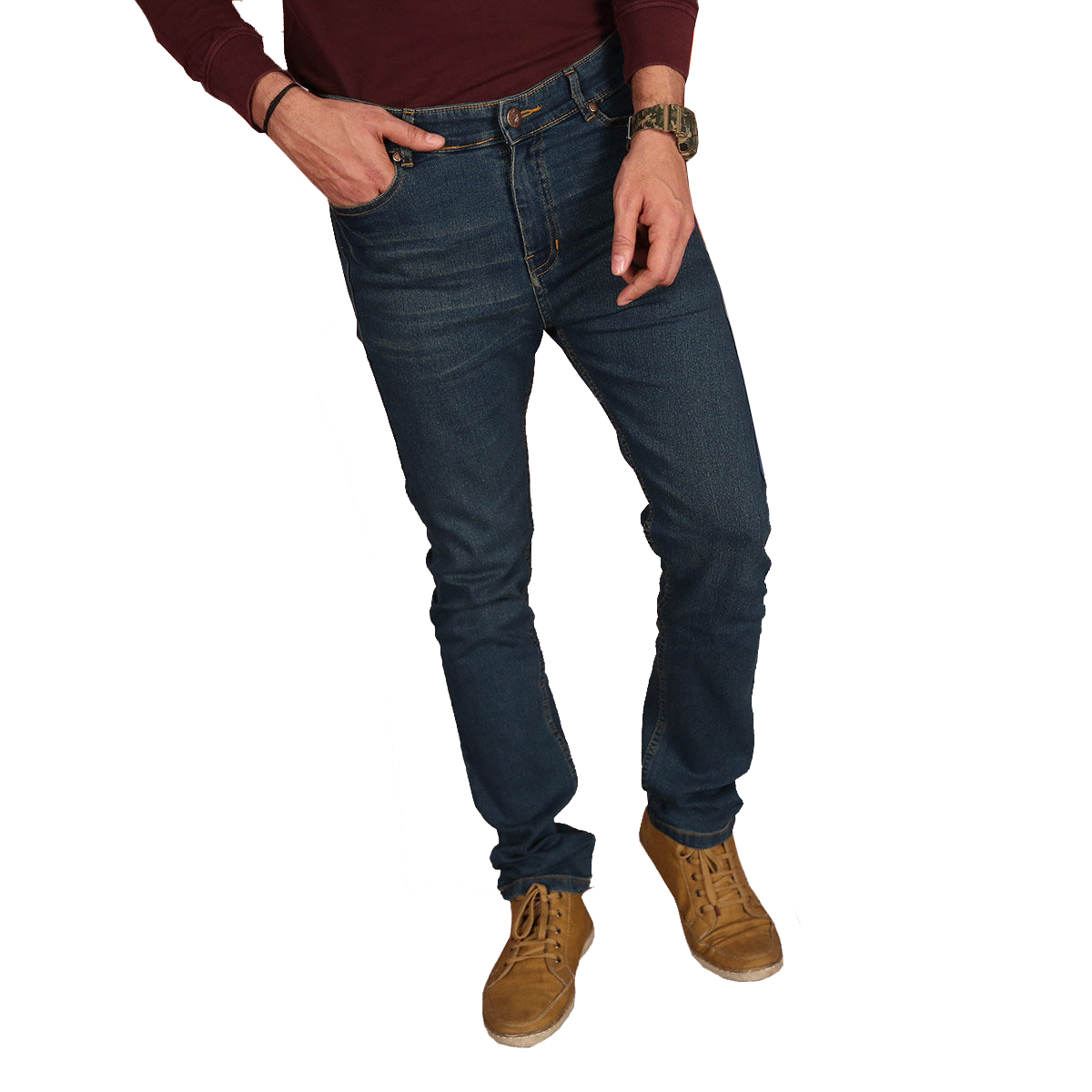 Buy Dawn Men Regular Fit Blue Jeans Online @ ₹799 from ShopClues
