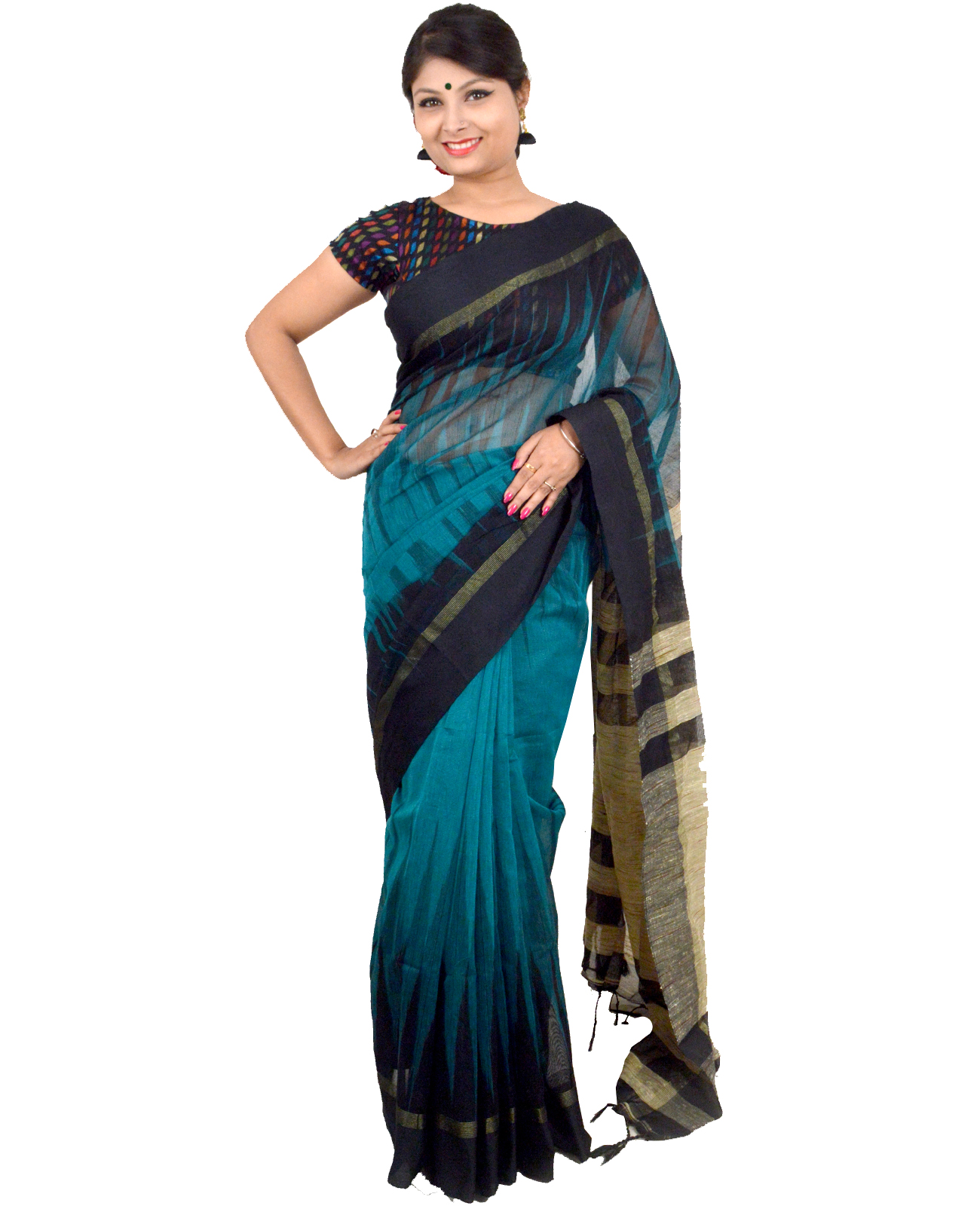 Buy Soft Handloom Indian Cotton Silk Ghicha Pallu Saree Latest Design ...