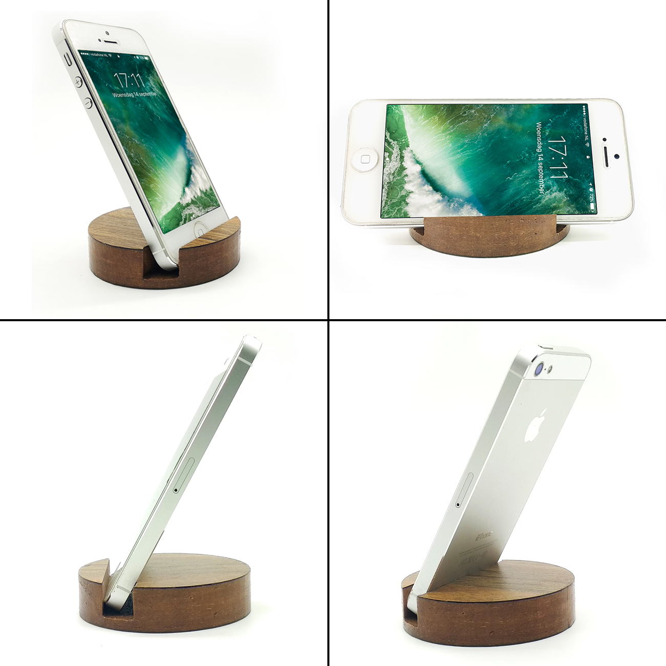 Buy Round Design Wooden Mobile Phone Stand / Holder For Smartphone ...