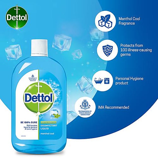 Buy Dettol Disinfectant Multi-Use Hygiene Liquid Menthol Cool - 200 Ml ...