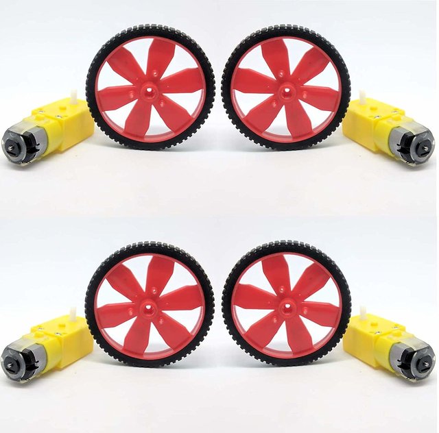 Buy TECHDELIVERS High Quality Low Noise Bo Motor 4pc Bo Wheel 4pcs 200 ...