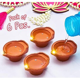 Buy (Pack of 6) Water Sensor LED Diya for Home Dcor & Festivals ...