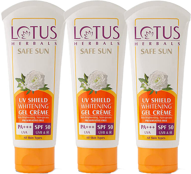 Buy Lotus Herbals Safe Sun Uv Shield Whitening Gel Cream Spf 50 Pa Uva ...