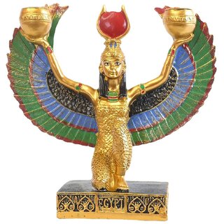 Buy Egyptian Goddess Isis Resin Statue Sculpture, Winged Kneeling ...