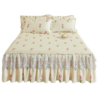 Buy Fresh Student Aesthetic Bed Skirt & Sheet Set, 3-Piece Minimalist ...