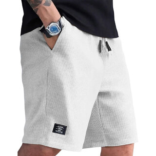 Buy Solid, Self Design Men White Casual Shorts Online - Get 73% Off