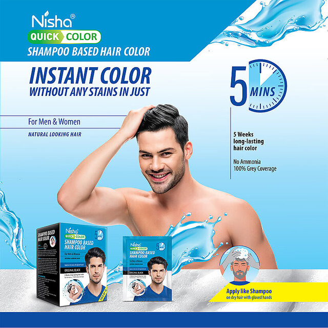 Buy Nisha Quick Color Shampoo Based Hair Color 20ML Each Sachet (10 ...