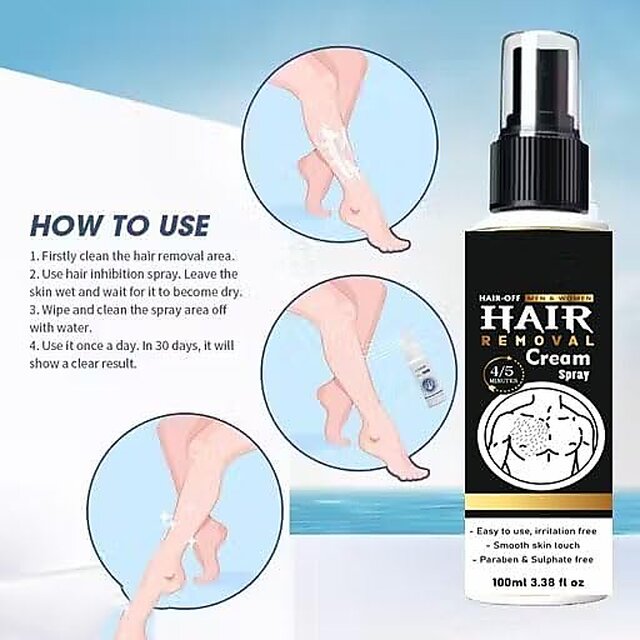 Buy Painless Body Hair Removal Spray Gentle Effective Hair Remover for ...