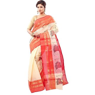 Buy BENGAL HANDLOOM TANT WITH STITCHED FLOWER 100 COTTON Online @ ₹849 ...