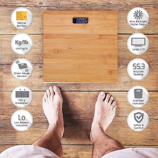 Buy Original Wooden Weighing Scale for Body Weight,Digital Upto 180kgs ...